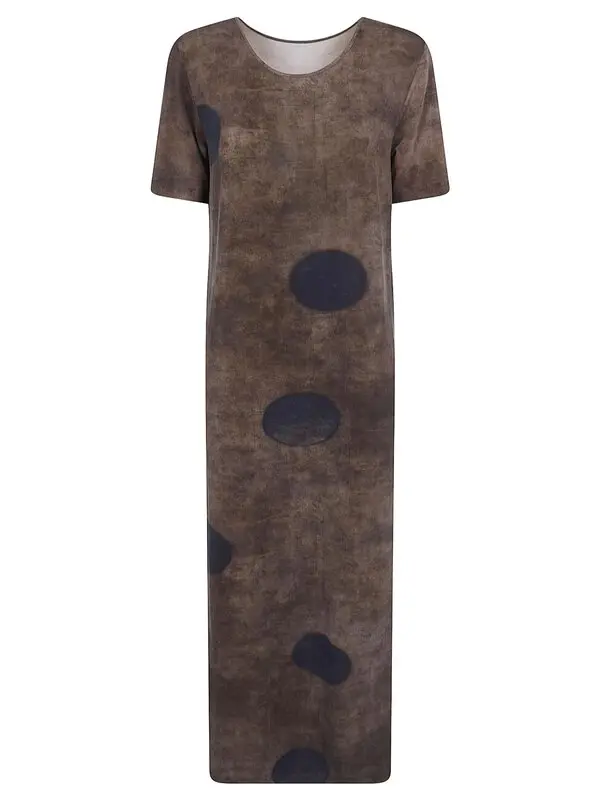 UMA WANG Printed Maxi Dress - Brown Blue
