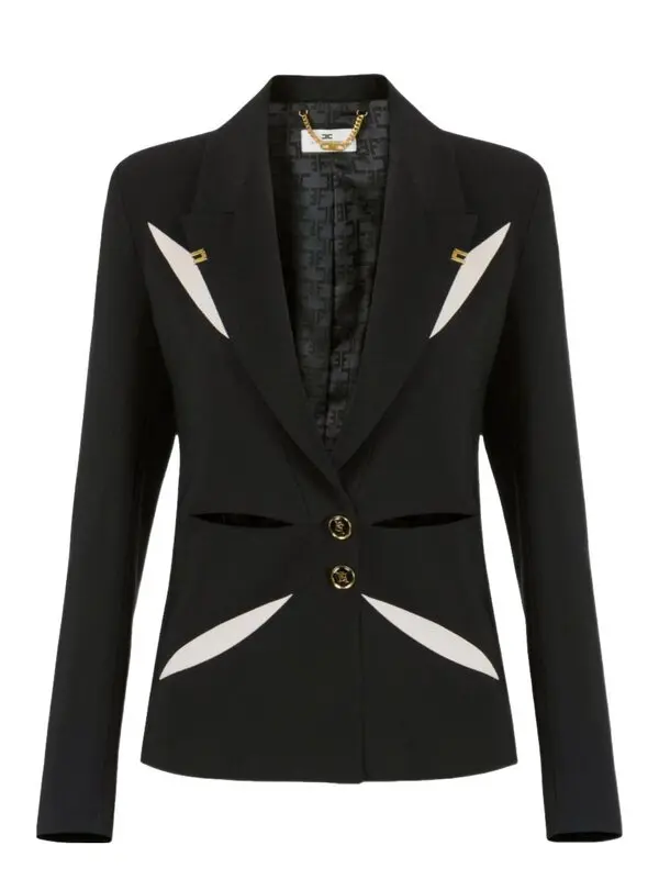 Elisabetta Franchi Blazer With Openwork Details - Black