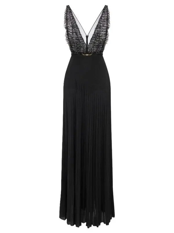 Elisabetta Franchi Embellished Maxi Dress - Black