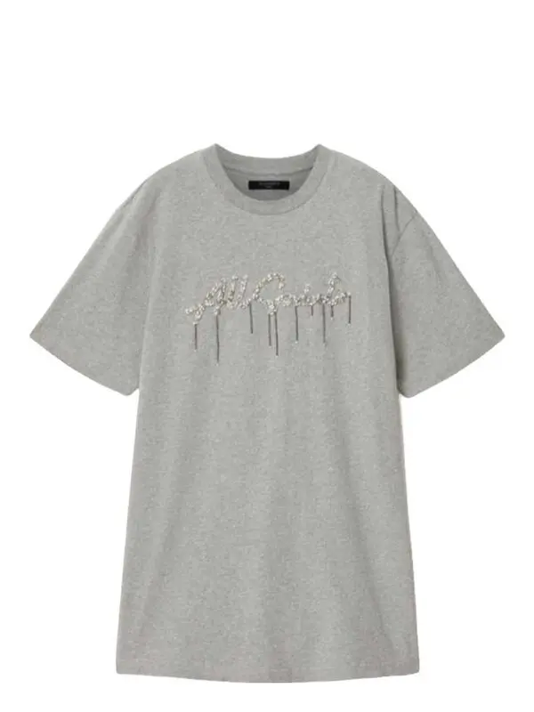 ALLSAINTS Sequin-embellished Logo T-shirt - Gray Blend