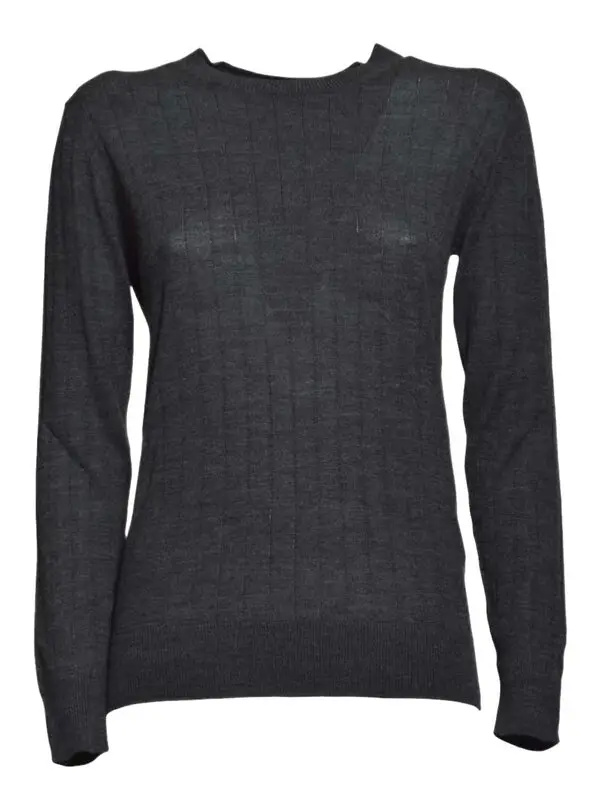Tagliatore Crewneck Fine Knit Jumper - Grey