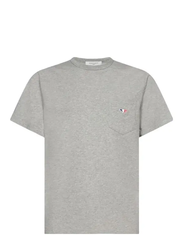 Maison Kitsuné Fox-patch Cotton T-shirt - Gray