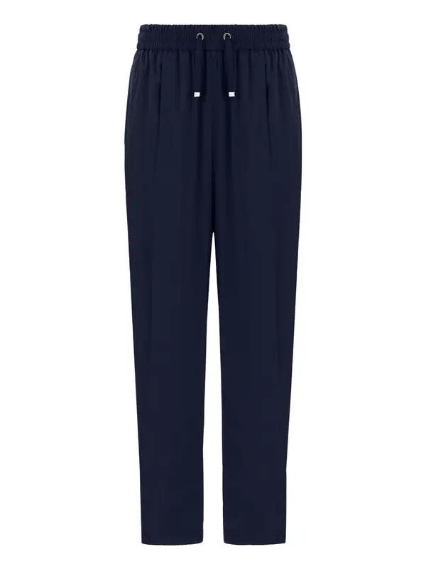Herno Lightweight Cropped Trousers With Drawstring Waist - Blue