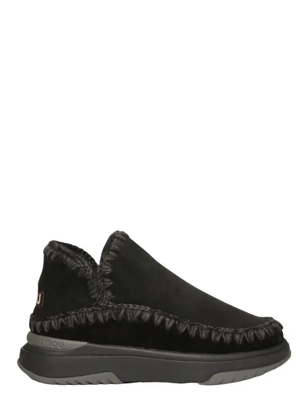 Mou Stitch-trim Ankle Boots - Black