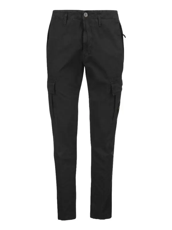 Stone Island Slim-fit Cargo Trousers - Black
