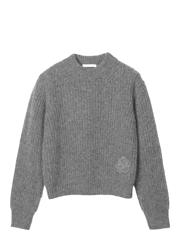 Cecilie Bahnsen Crew Neck Long Sleeve Sweater - Grey