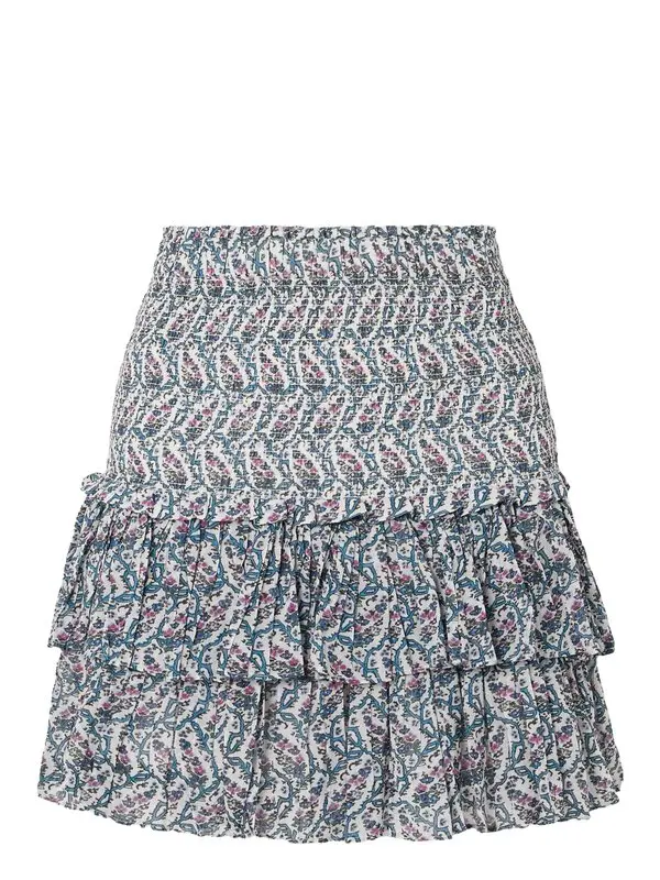 Isabel Marant Étoile Naomi Floral Ruffled Mini Skirt - Gray
