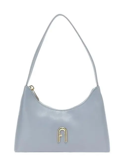 Furla Mini Shoulder Bag With Diamante Logo Plaque - Gray