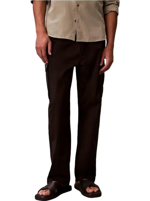 Calvin Klein Cotton Stretch Cargo Trousers - Black