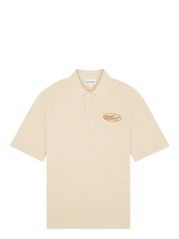 Maison Kitsuné Oversize Textured Polo Shirt - Nude