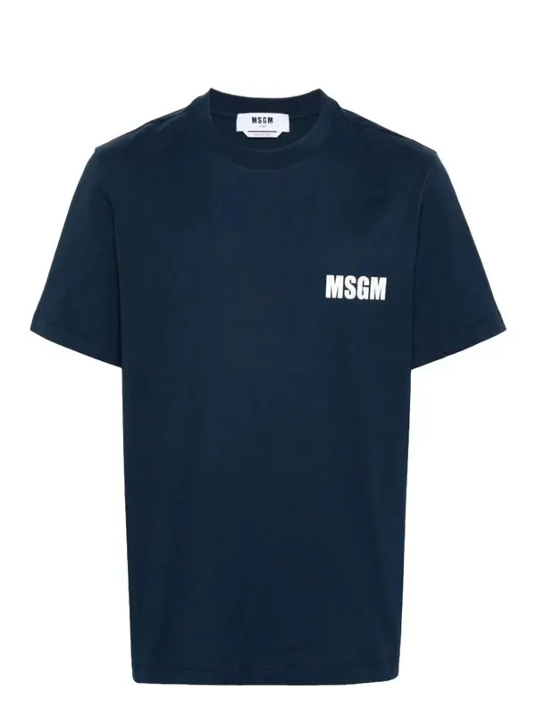 MSGM Logo Printed Crewneck T-shirt - Black