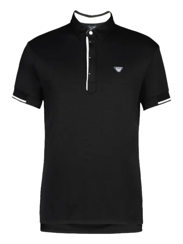 Emporio Armani Logo Details Polo Shirt - Black