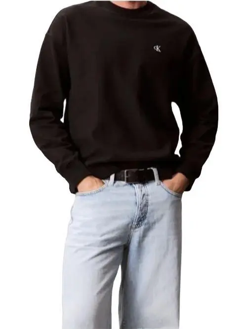 Calvin Klein Oversized Cotton Terry Sweatshirt - Black