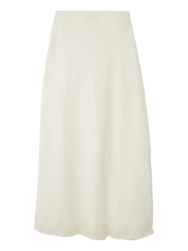 Rixo Crystal Lace-trimmed Midi Skirt - No