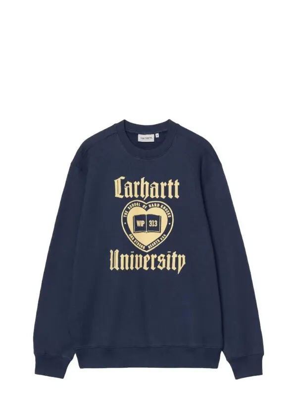 Carhartt Work In Progress Schooling Sweatshirt With Chest Print - Jupiter