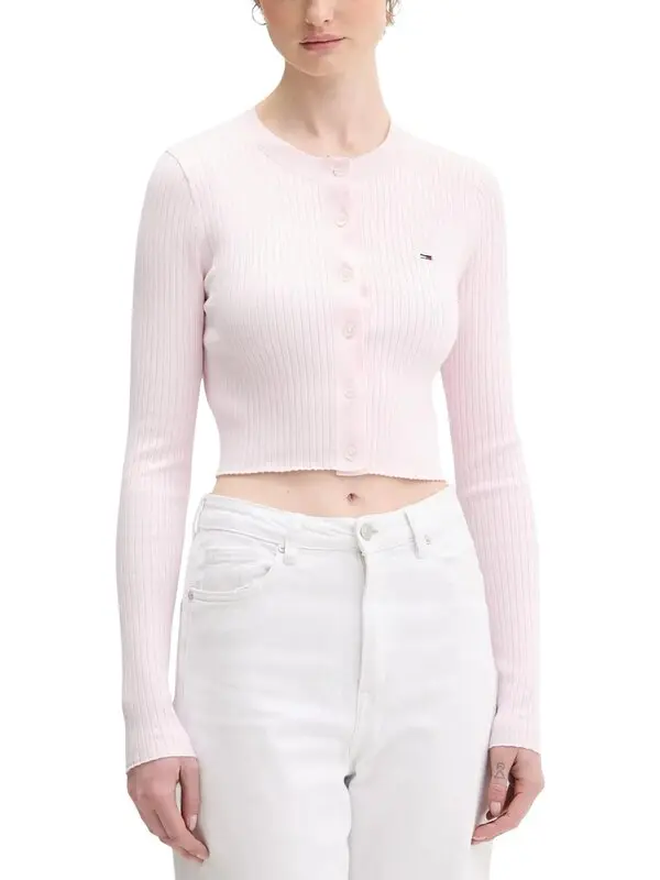 Tommy Hilfiger Embroidered Logo Button-up Sweater - White