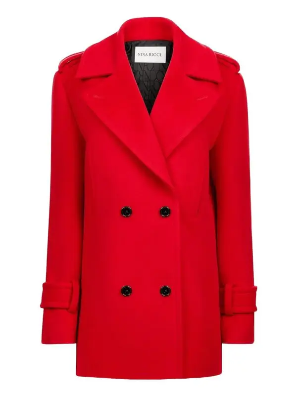 Nina Ricci Double-breasted Peacoat - Red