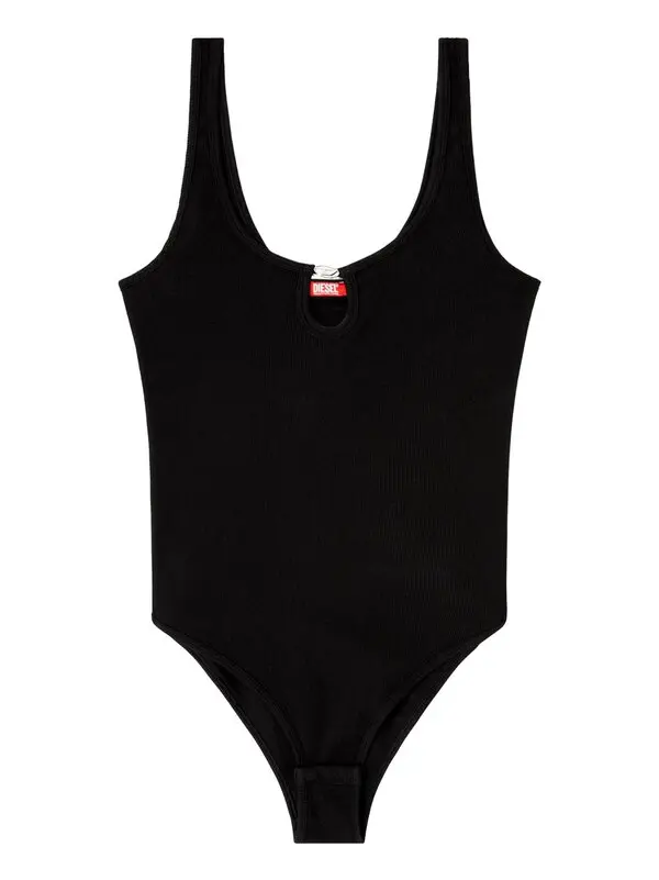 DIESEL® Maura Oval-d Rhinestone Embellished Bodysuit - Black