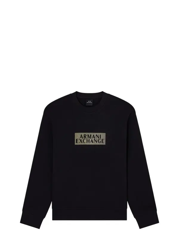 Armani Exchange Logo-print Crew-neck Sweatshirt - Black