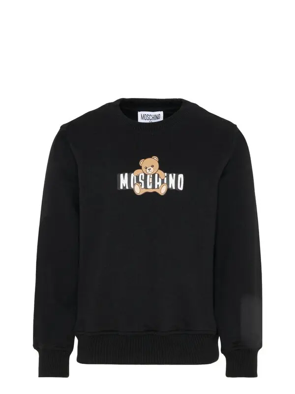 Moschino Teddy Bear Logo Print Sweatshirt - Black