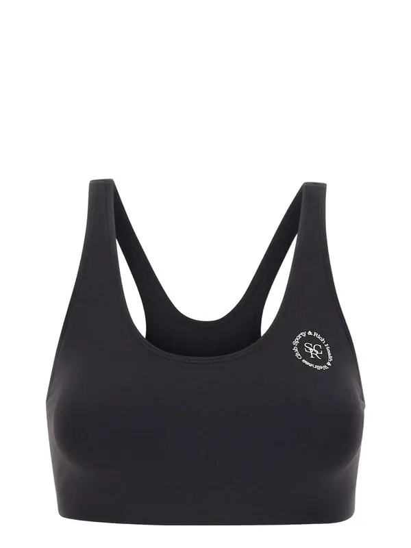 SPORTY  RICH Sporty Rich Logo Performance Bra - Black