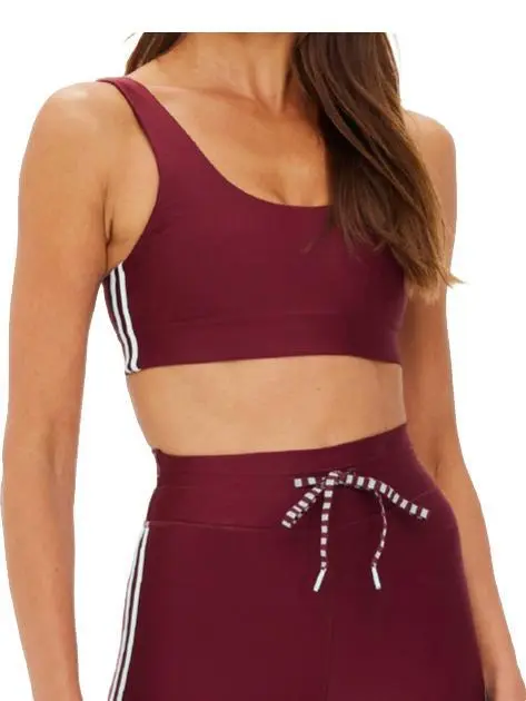 The Upside Oxford Striped Bra - Brown