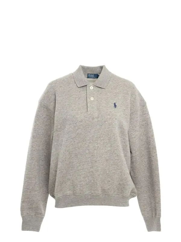 Polo Ralph Lauren Logo Embroidered Polo Shirt - Gray