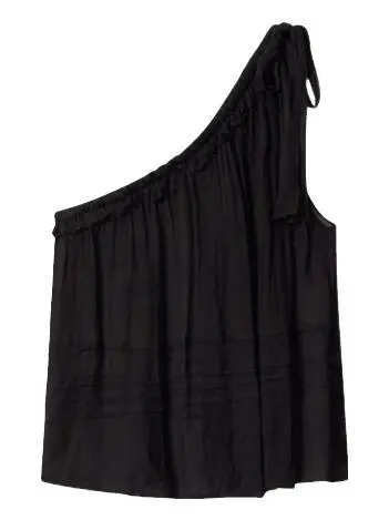 Isabel Marant Étoile Loeva Sheer Asymmetrical Top - Black