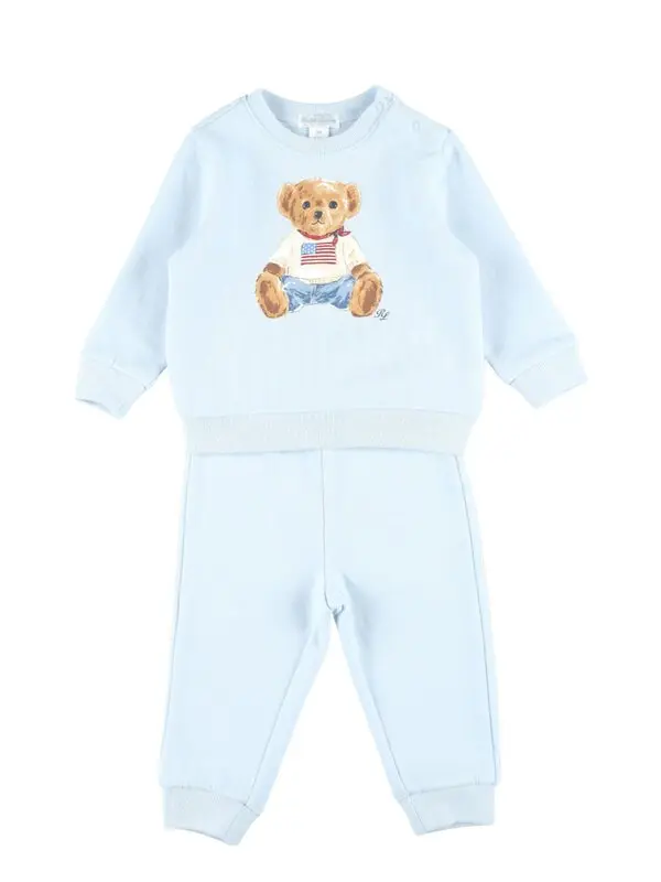 Polo Ralph Lauren Bear Print Hoodie And Sweatpants Set - Blue