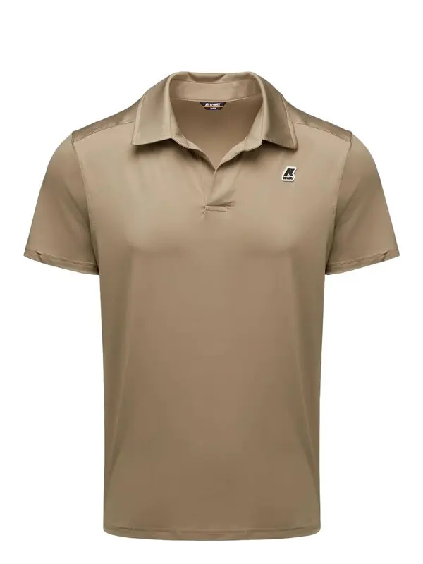 K-WAY Polo Shirt With Lapel Short Sleeve - Brown