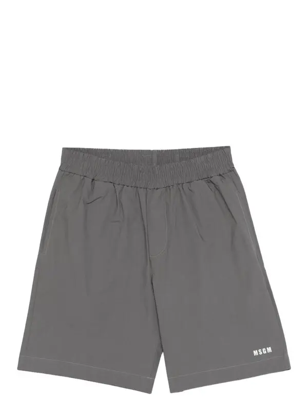 MSGM Elastic Waist Wide Leg Shorts - Grey