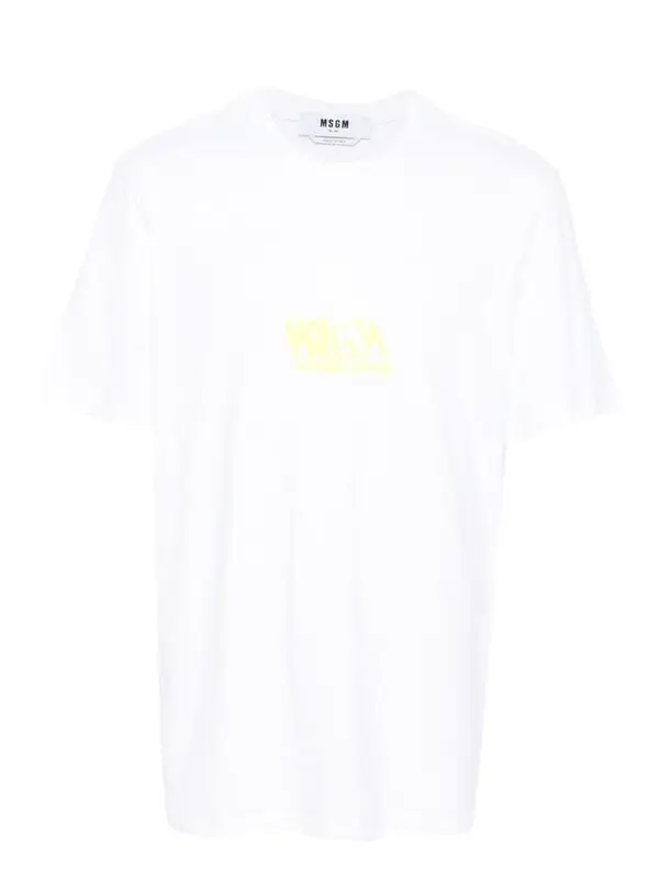 MSGM Logo-print Cotton T-shirt - White