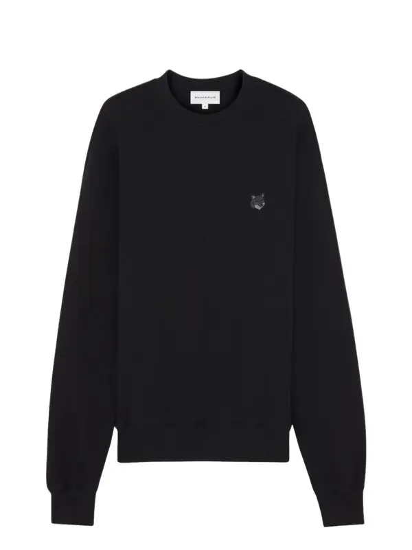 Maison Kitsuné Fox Head Patch Crewneck Sweatshirt - Black