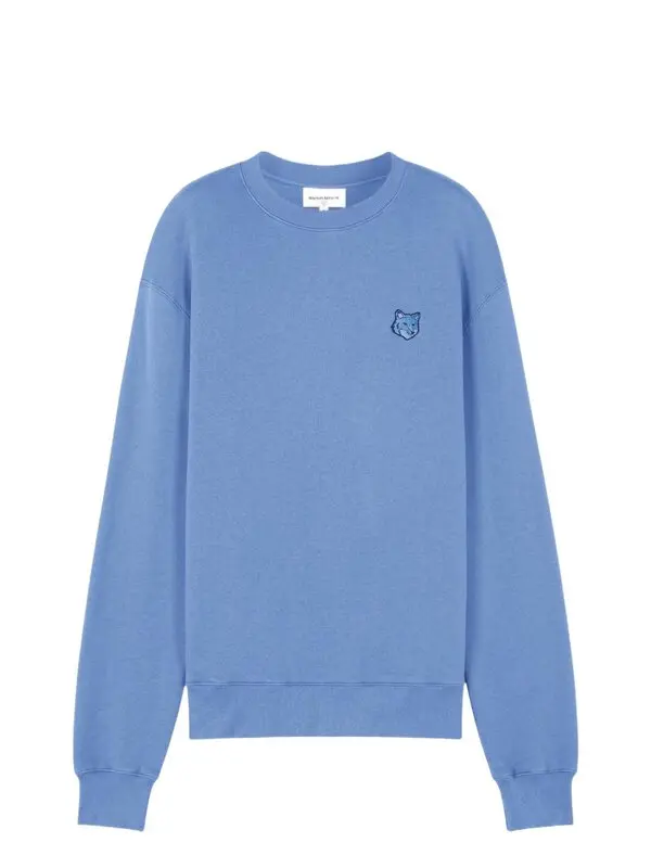 Maison Kitsuné Fox Head Patch Crewneck Sweatshirt - Blue