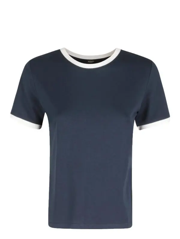 Seventy Contrast Collar T-shirt - Blue