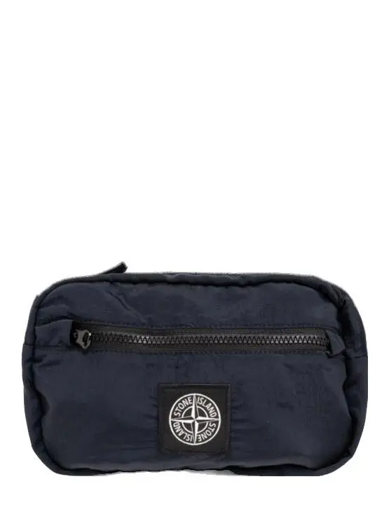 Stone Island Compass Appliqué Shoulder Bag - Black