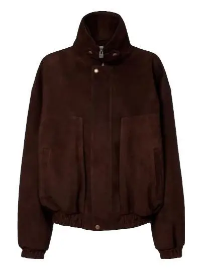 Magda Butrym Long-sleeved Leather Jacket - Brown