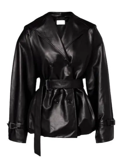 Magda Butrym Long Sleeved Leather Jacket - Black