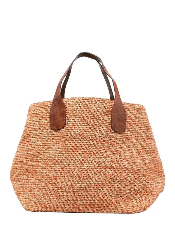 IBELIV Rio Woven Tote Bag With Magnetic Buckle - Brick