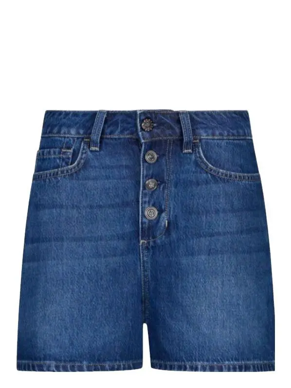 Liu Jo High-rise Denim Shorts With Button Detail - Blue