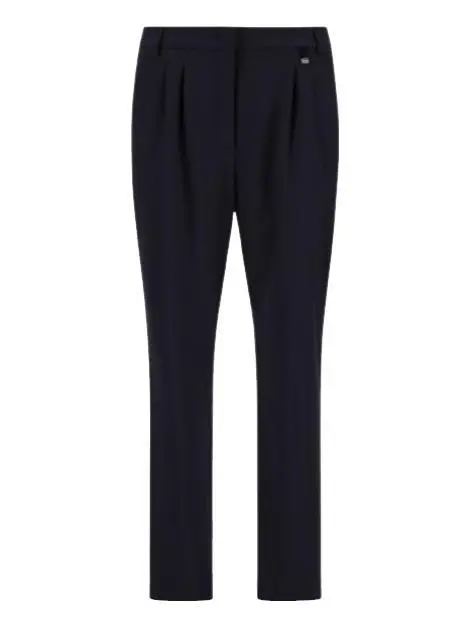 Herno Pleated Front Straight Leg Trousers - Black