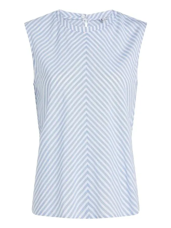 Tommy Hilfiger Sleeveless Striped Blouse - Blue