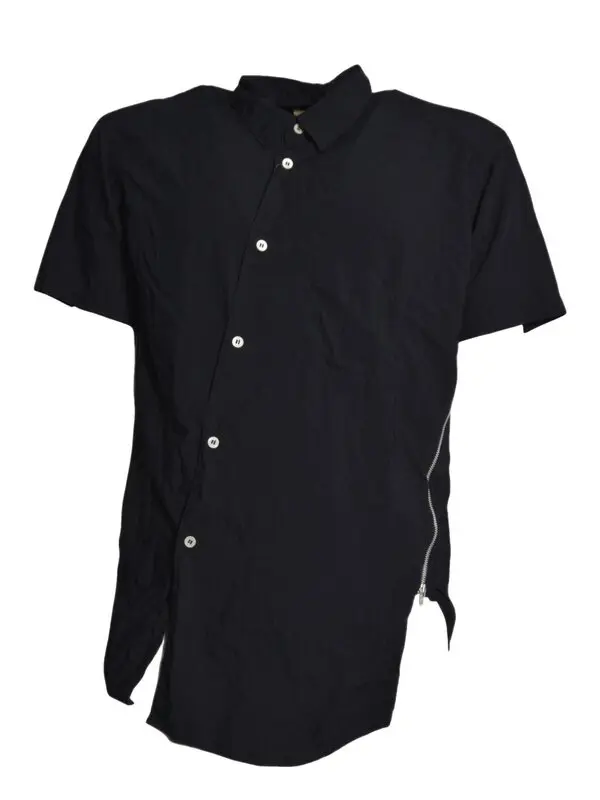Comme Des Garçons Zip Detailed Asymmetric Shirt - Black