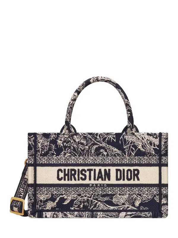 Dior Mini Book Tote With Strap - Blue