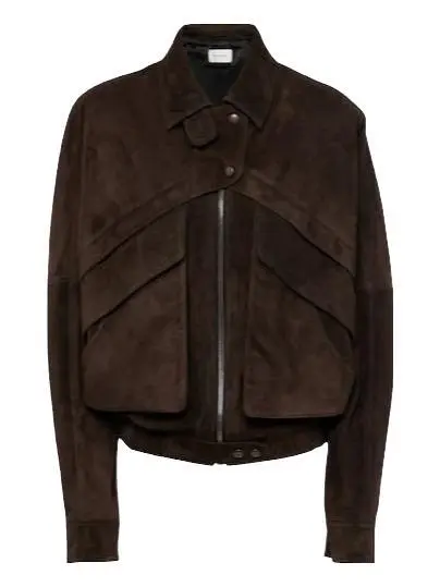 Magda Butrym Long-sleeved Leather Jacket - Brown