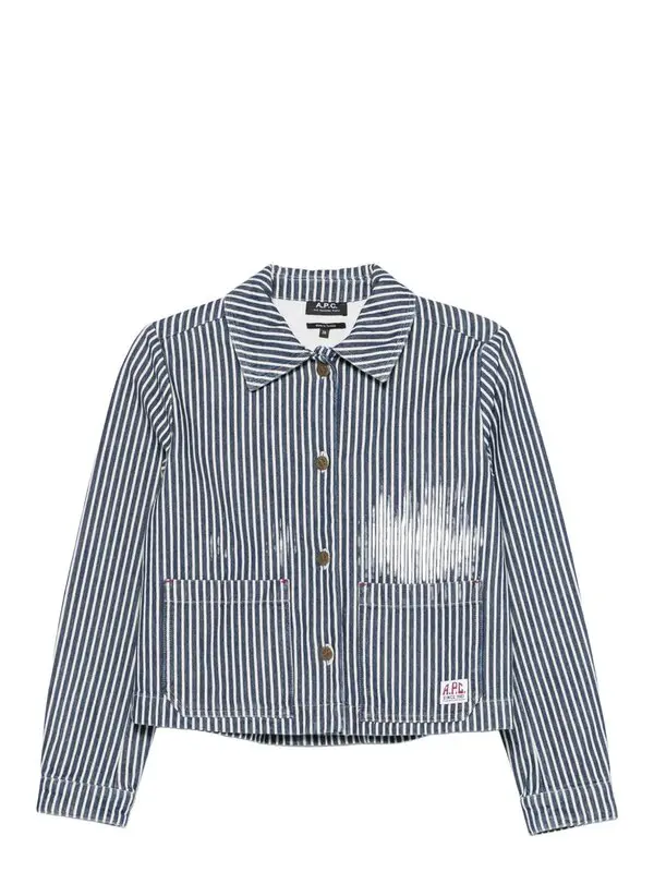 A.p.c. Frida Striped Single-breasted Jacket - Gray