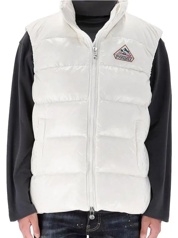 Pyrenex Down Vest With Stand Collar And Zip Closure - Ecume