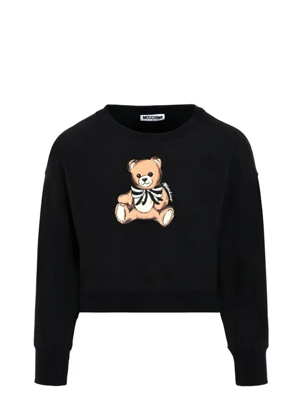 Moschino Long Sleeve Sweatshirt With Bear Graphic - Black