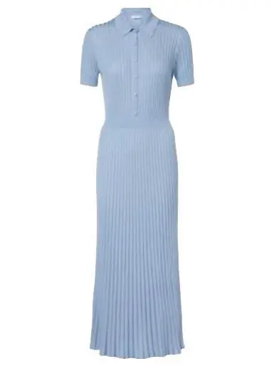 Gabriela Hearst Amor Ribbed-knit Silk And Cashmere Maxi Dress - Blue
