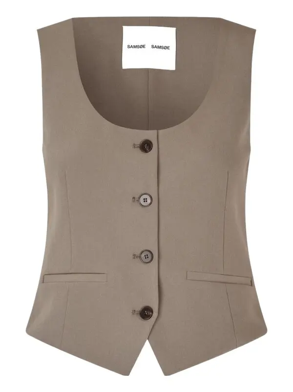 SAMSOE SAMSOE Single-breasted Vest - Gray